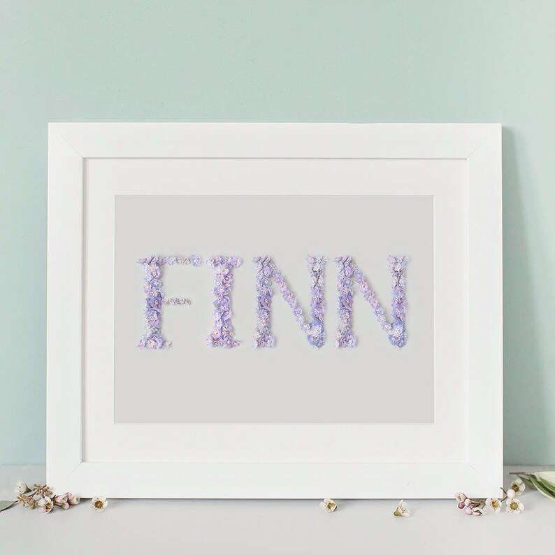 Blue Name Print Custom Name Print for Boys Wall Art for Child's Bedroom ...