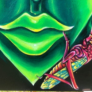 18 X 24 Acrylic Painting Surreal Portrait Milkweed Locust - Etsy