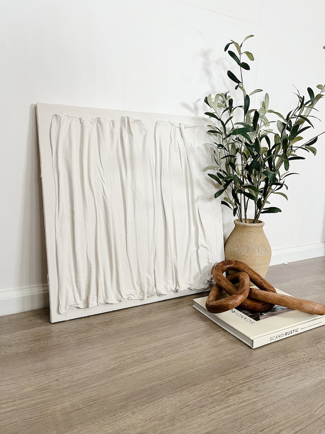 White Texture Wall Art, 3D Plaster Modern Minimalist Art, Wabi Sabi ...