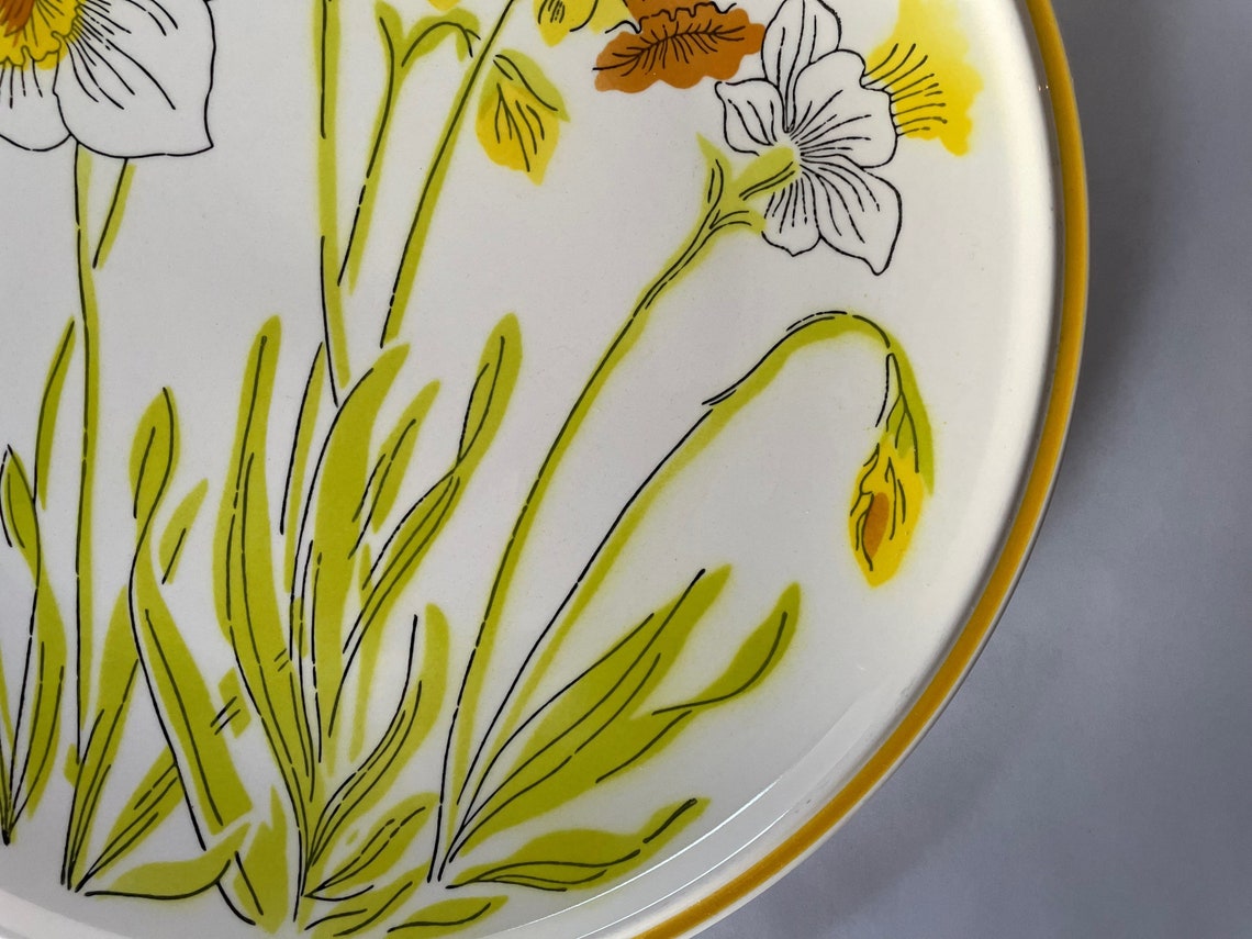 Vintage 1970s Mikasa Daffodil Plate Serving Plate Yellow | Etsy