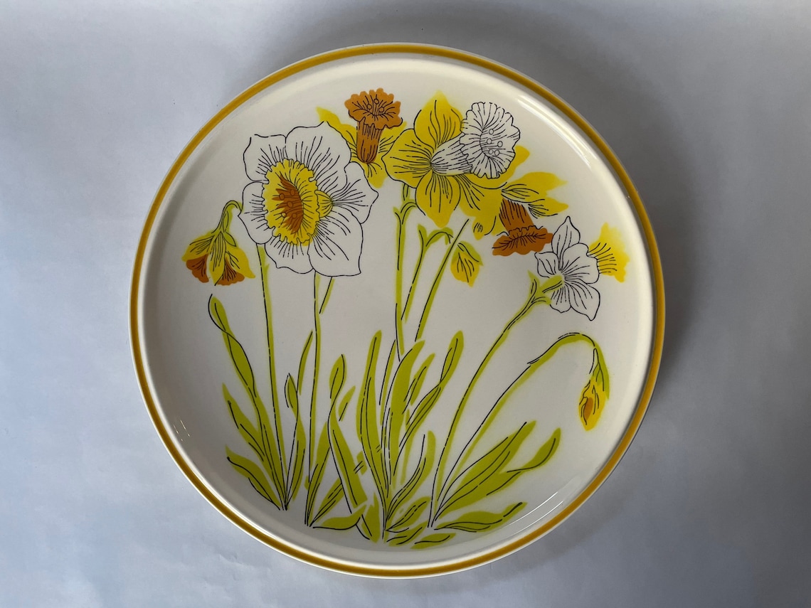 Vintage 1970s Mikasa Daffodil Plate Serving Plate Yellow | Etsy