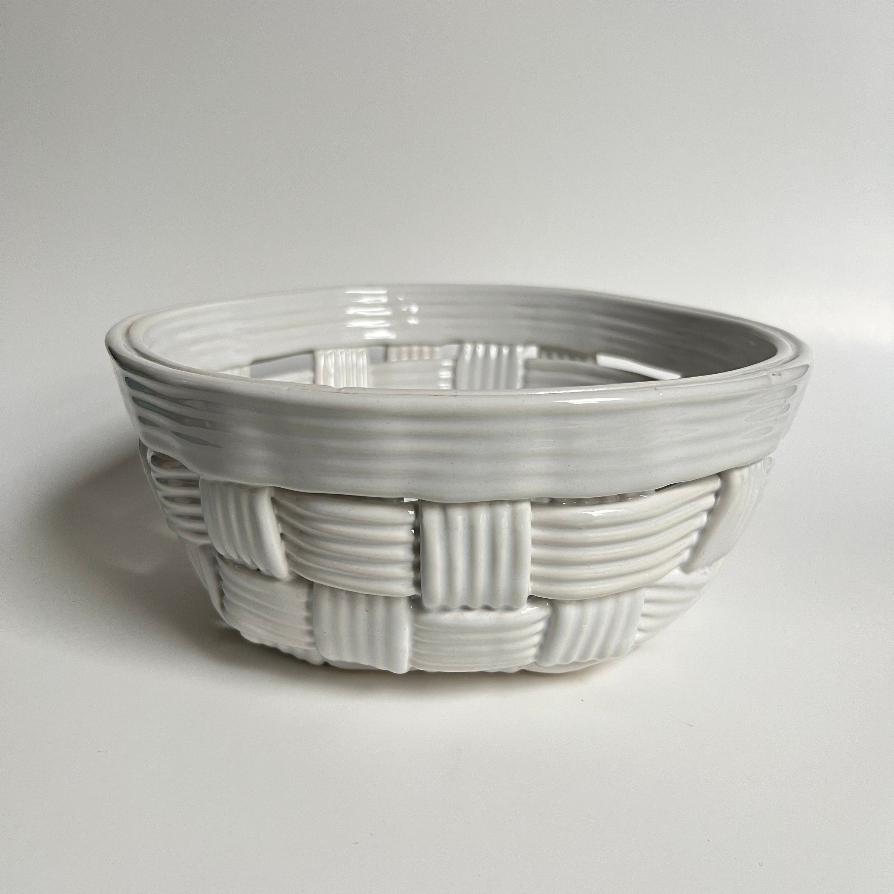 Vintage Mid Century PCCW White Basket Weave Ceramic Bowl 9 - Etsy