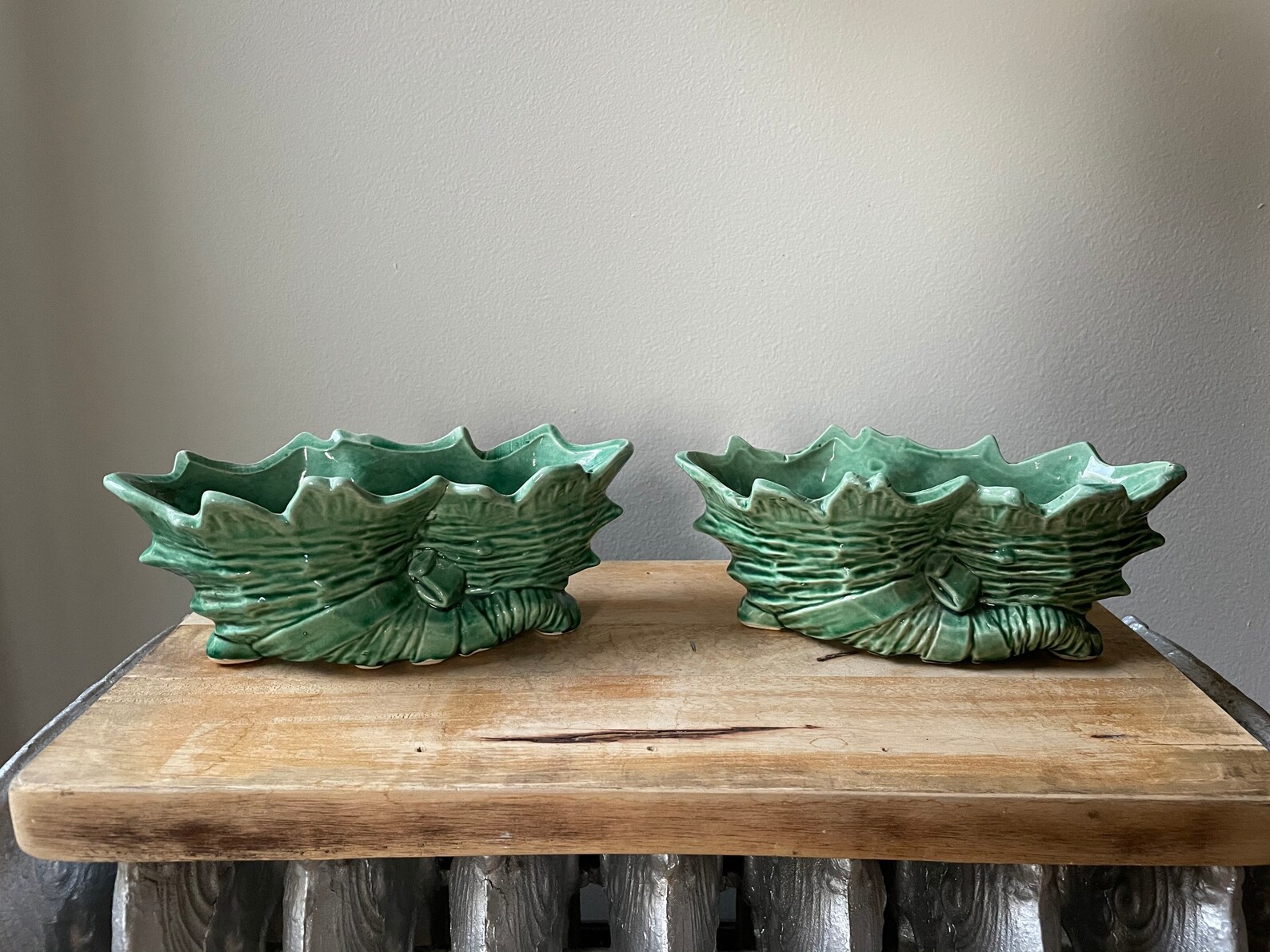 McCoy Double Cornucopia Green Planter | Etsy