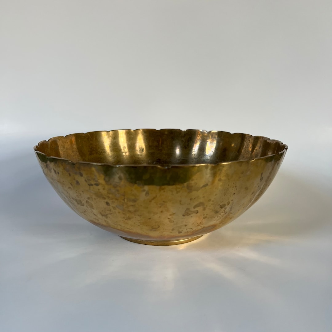Vintage Brass Scalloped Edge Bowl Vintage Home Decor Table - Etsy