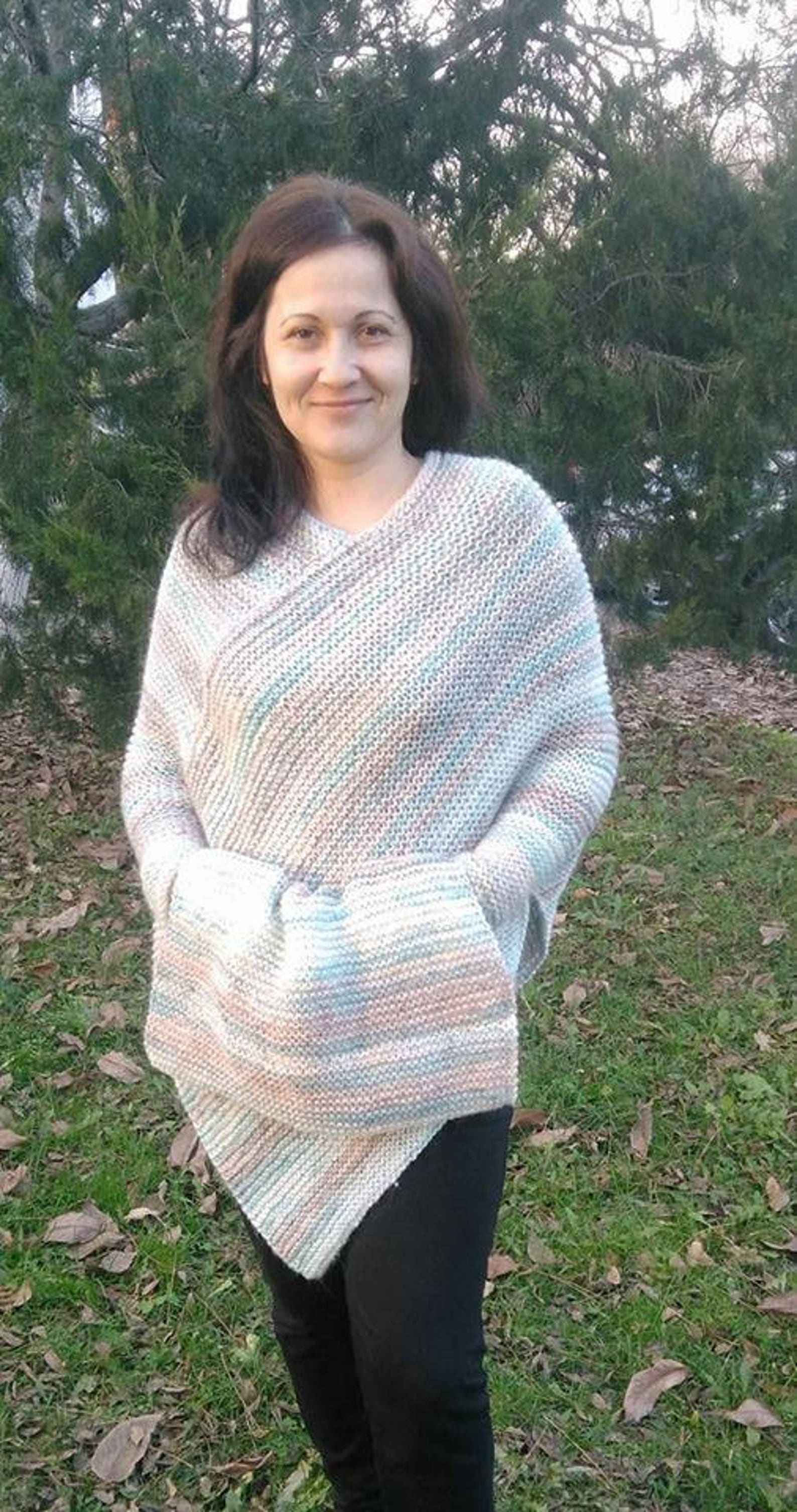 Hand Knitted Mohair Poncho Hand Knitted Sweater Poncho Poncho - Etsy