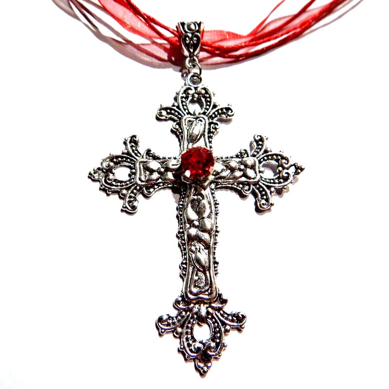 Cross Necklace Goth - Etsy