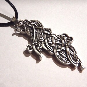 The Ringerike Dragon Norse Talisman Pendant on Faux Leather Cord ...