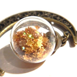 Gold Glitter Captured Stardust Jar & Bronze Filigree Crescent - Etsy