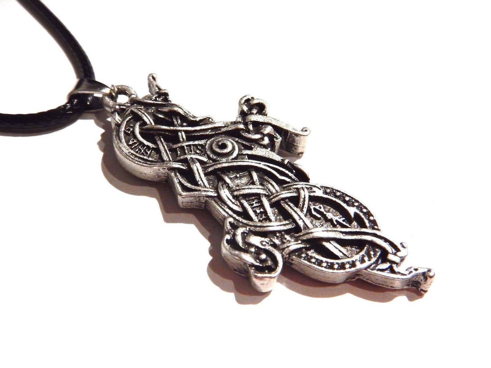 The Ringerike Dragon Norse Talisman Pendant on Faux Leather - Etsy