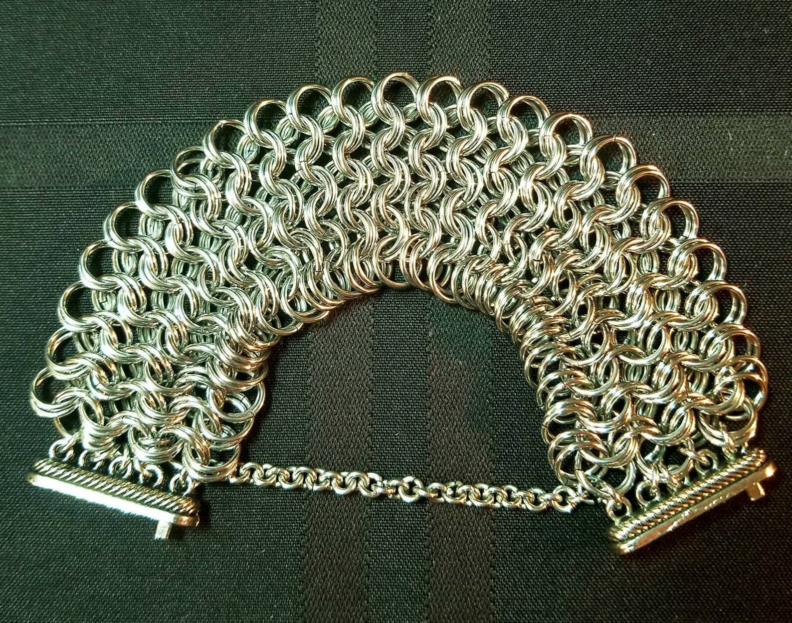 Handmade Chainmaille Stainless Steel Jump Rings Magnetic Clasp Bracelet ...