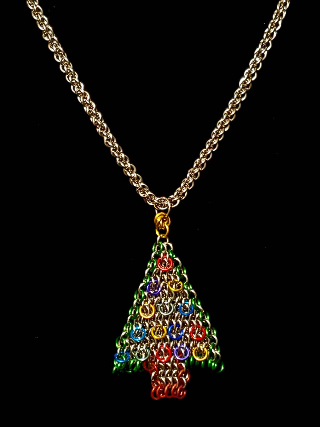 Chainmaille Christmas Tree Pendant - Etsy
