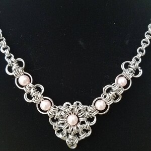 Chainmaille Stainless Steel & Beaded Necklace - Etsy