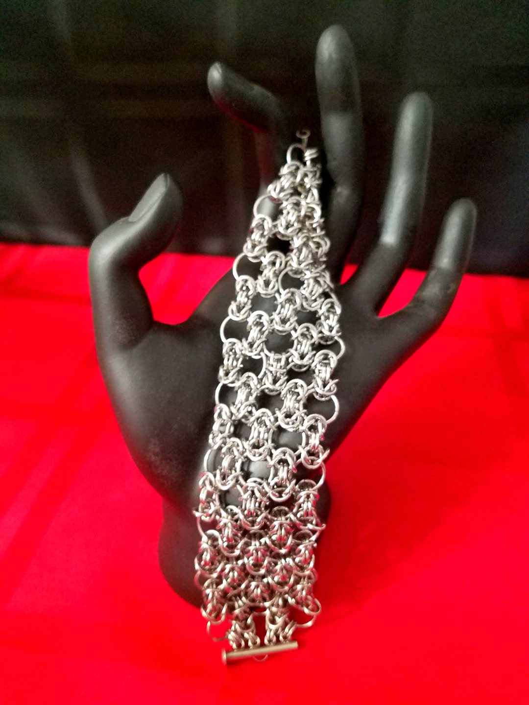 3 Row Byzantine Chainmaille Bracelet - Etsy