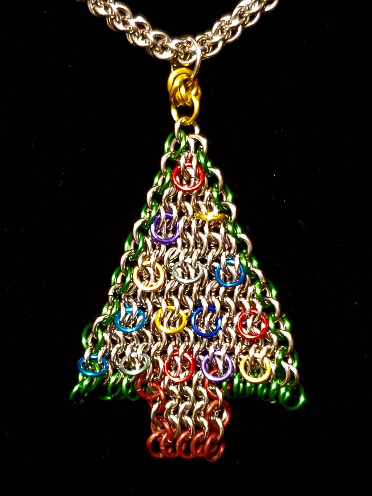 Chainmaille Christmas Tree Pendant - Etsy
