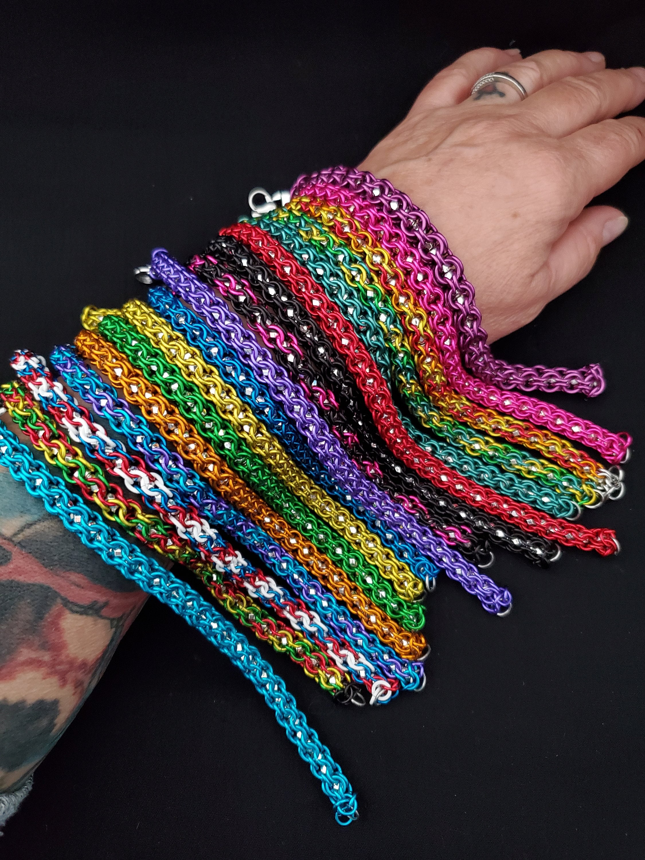 Beaded Chainmaille Bracelet - Etsy