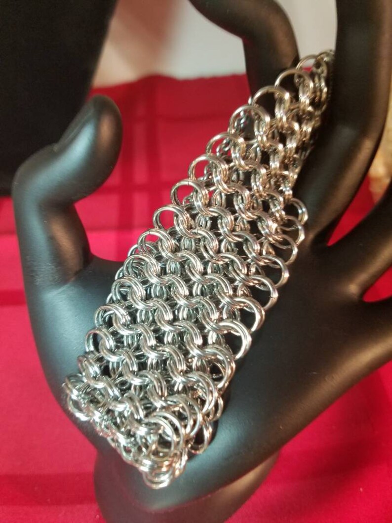 Handmade Chainmaille Stainless Steel Jump Rings Magnetic Clasp Bracelet ...