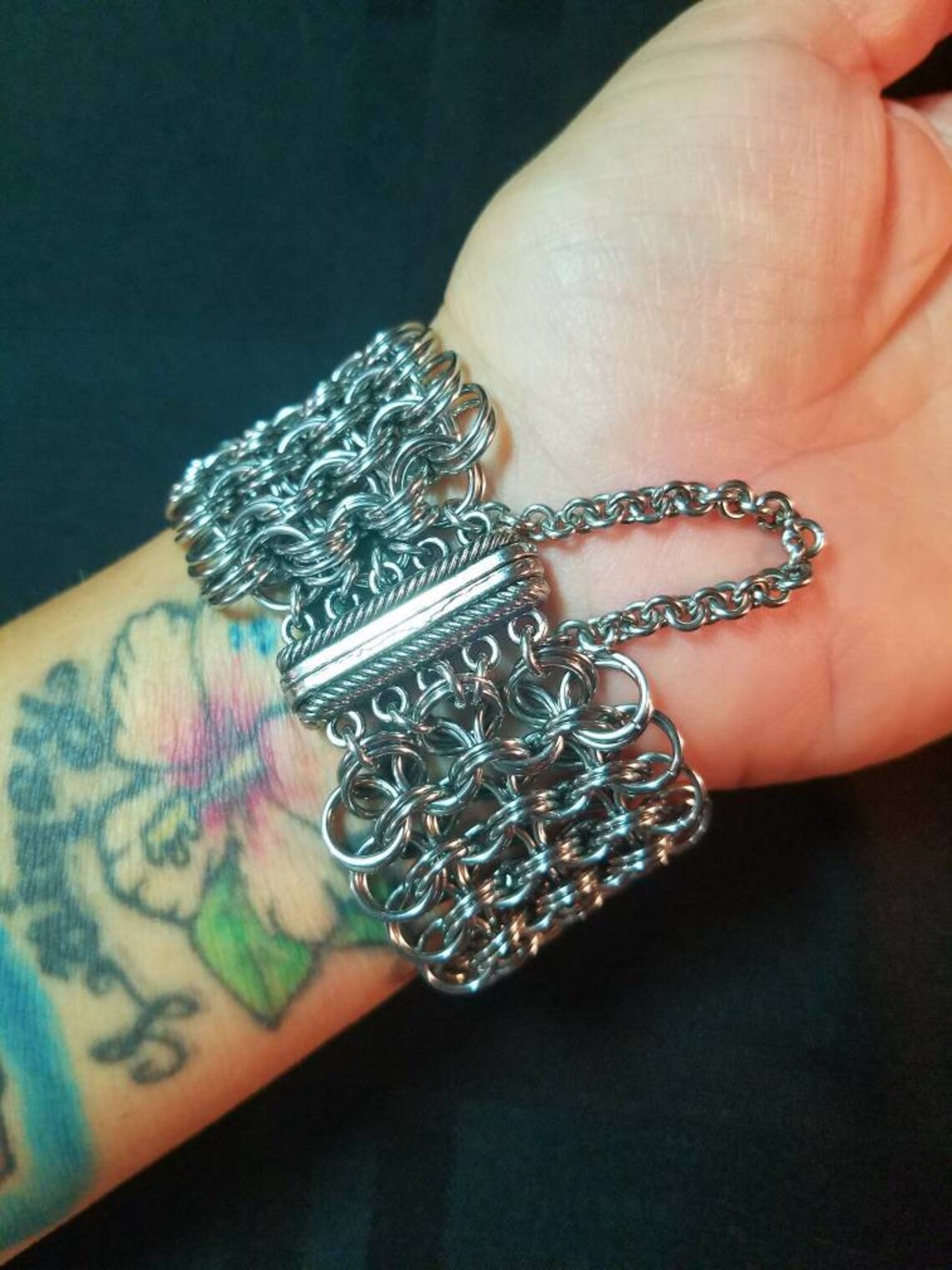 Handmade Chainmaille Stainless Steel Jump Rings Magnetic Clasp Bracelet ...