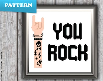 Rock Cross Stitch | Etsy