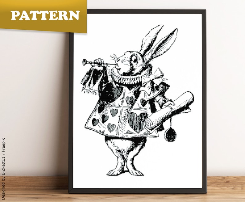 Vintage Rabbit Cross Stitch Pattern Retro White Rabbit | Etsy