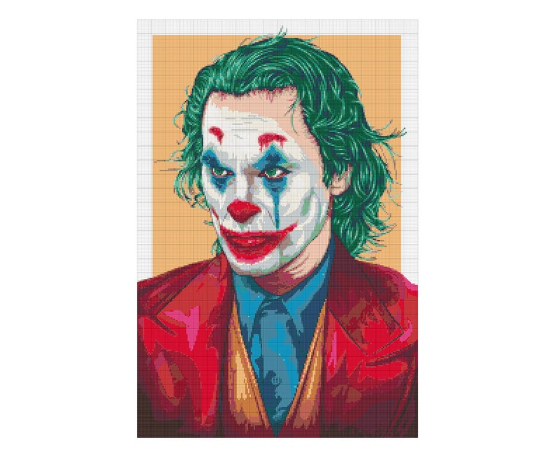 Joker Portrait Cross Stitch Pattern Movies Villain Clown | Etsy
