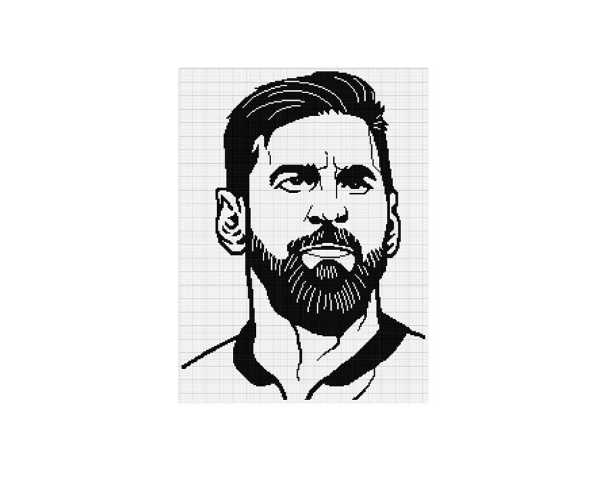 Lionel Messi Black Portrait Cross Stitch Pattern Soccer - Etsy UK
