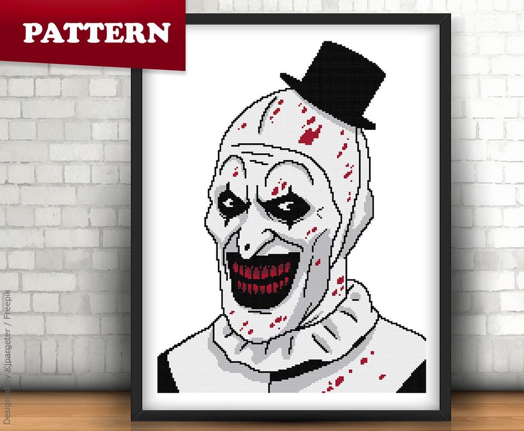 Art the Clown-inspired Cross Stitch Pattern | Terrifier | Horror ...