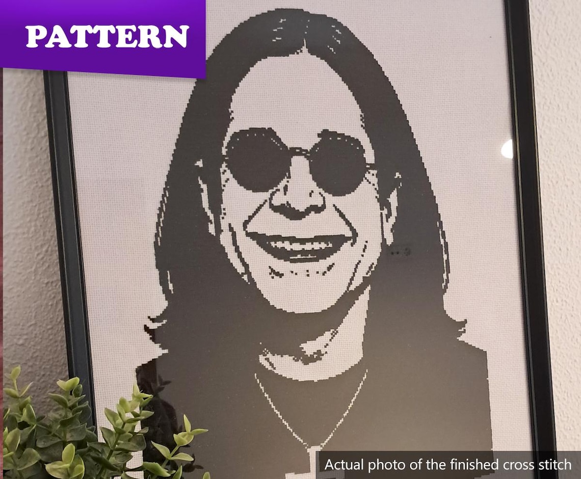 Ozzy Osbourne Cross Stitch Pattern | Prince of Darkness | Black Sabbath ...