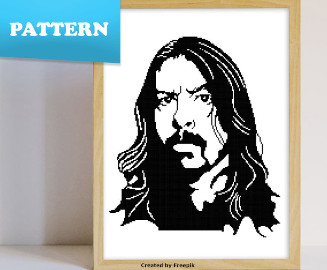 Dave Grohl Cross Stitch Pattern / Foo Fighters Pattern / Rock N Roll ...