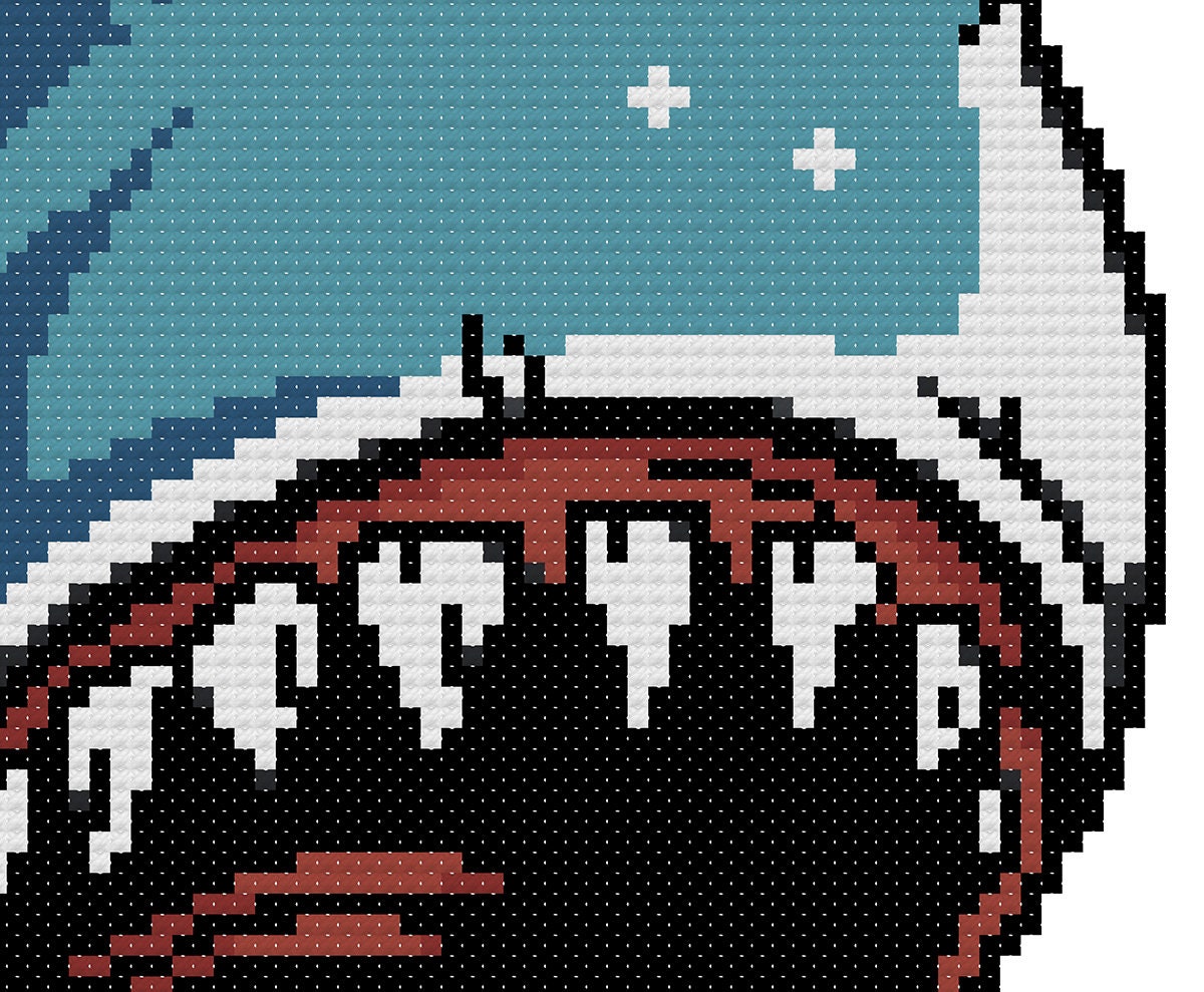 Shark Cross Stitch Pattern Jaws Predator Animal Teeth - Etsy