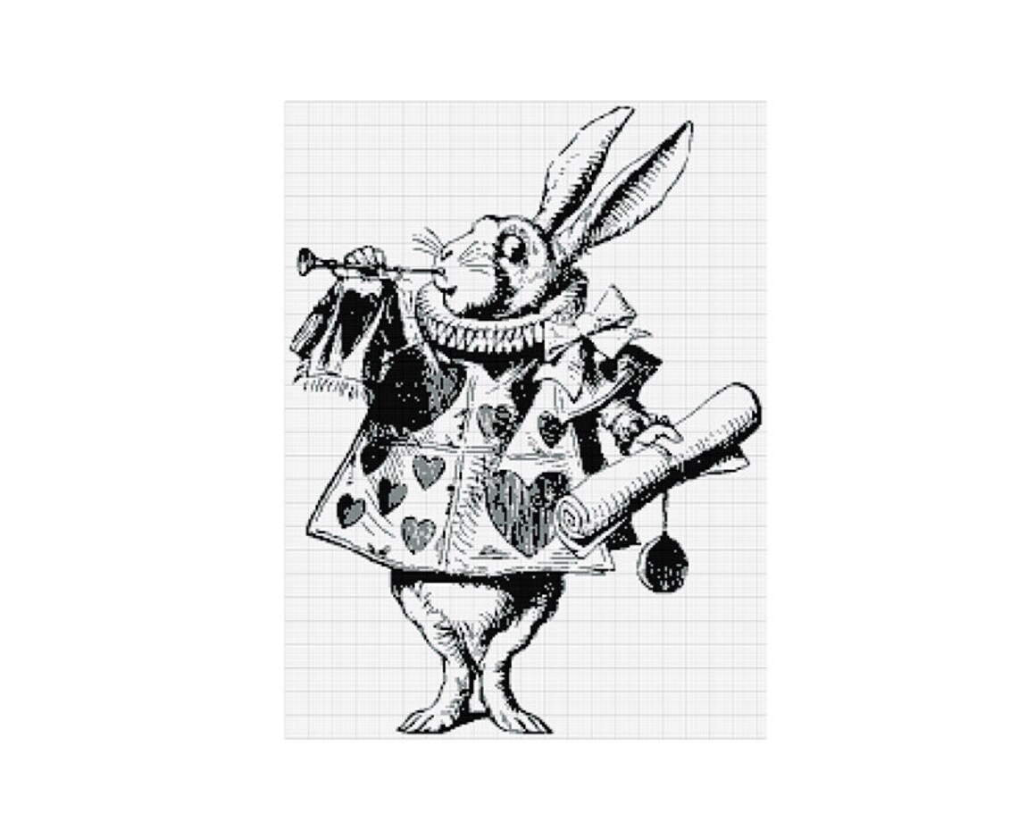 Vintage Rabbit Cross Stitch Pattern Retro White Rabbit - Etsy