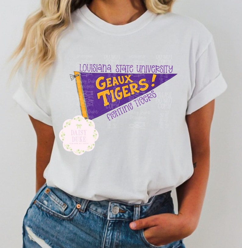LSU Geaux Tigers | Pennant Flag PNG - Etsy