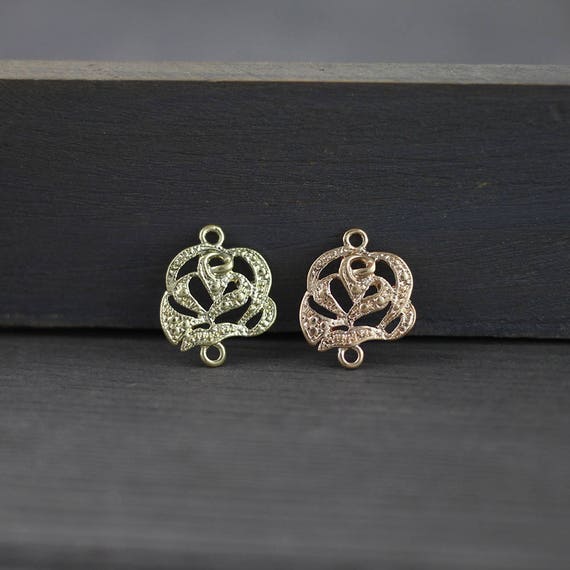 4pcs Rose Golden/roses Flower Connector 13x16mm - Etsy