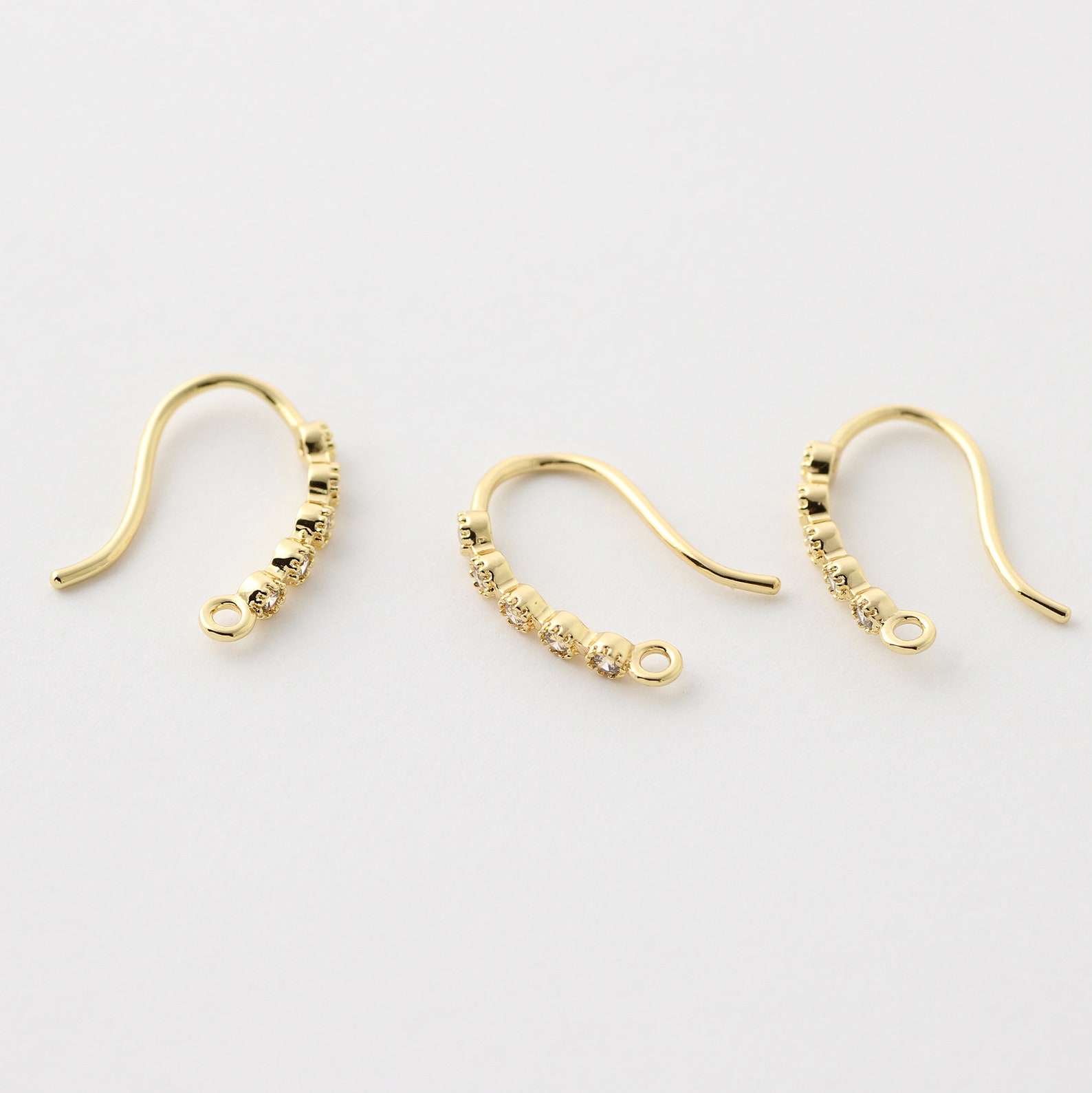 6pcs Gold Plated CZ Paved Earring Hooks Ear Wires French - Etsy