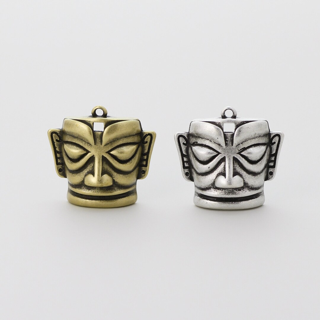 4pcs Antique Silver/antique Bronze Tribal Mask Charms,tribal Face ...