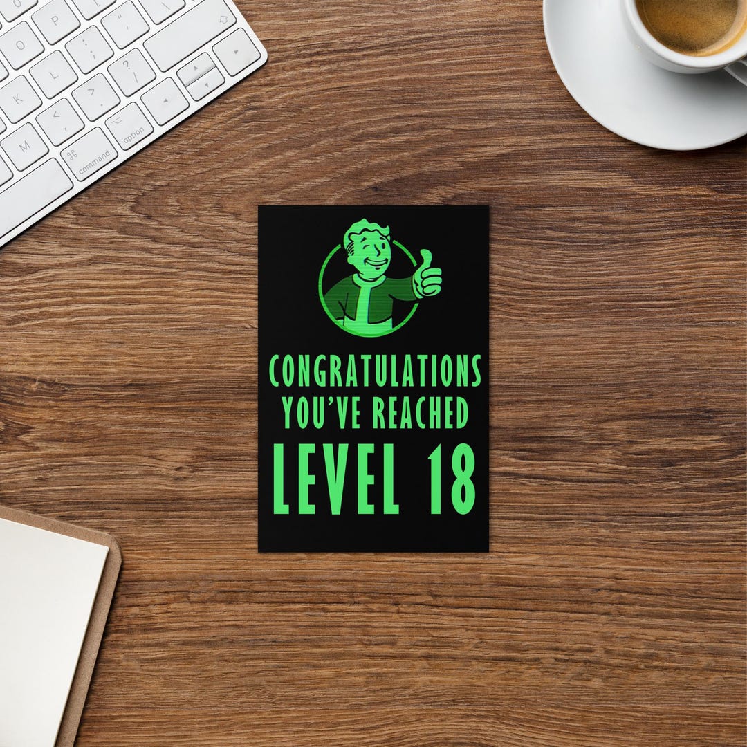 Fallout Level 18 18th Birthday Card - Etsy