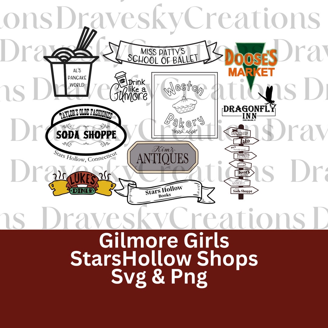 Gilmore Girls Bundle Svg Png Gilmore Girl Svg Png Stars Hollow Svg Png ...
