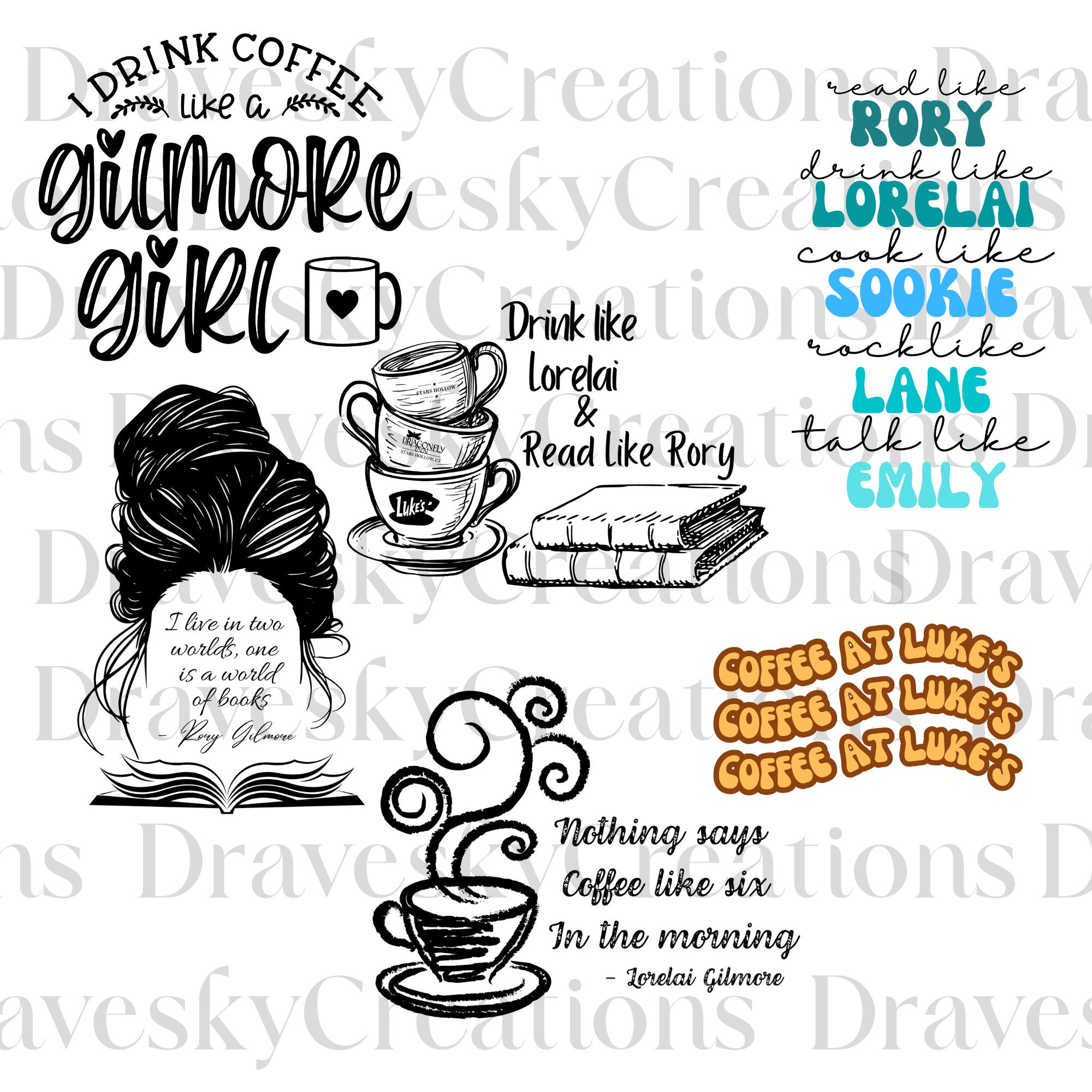Gilmore Girl Svg Bundle, Gilmore Girl Png Bundle, Gilmore Girl Svg ...
