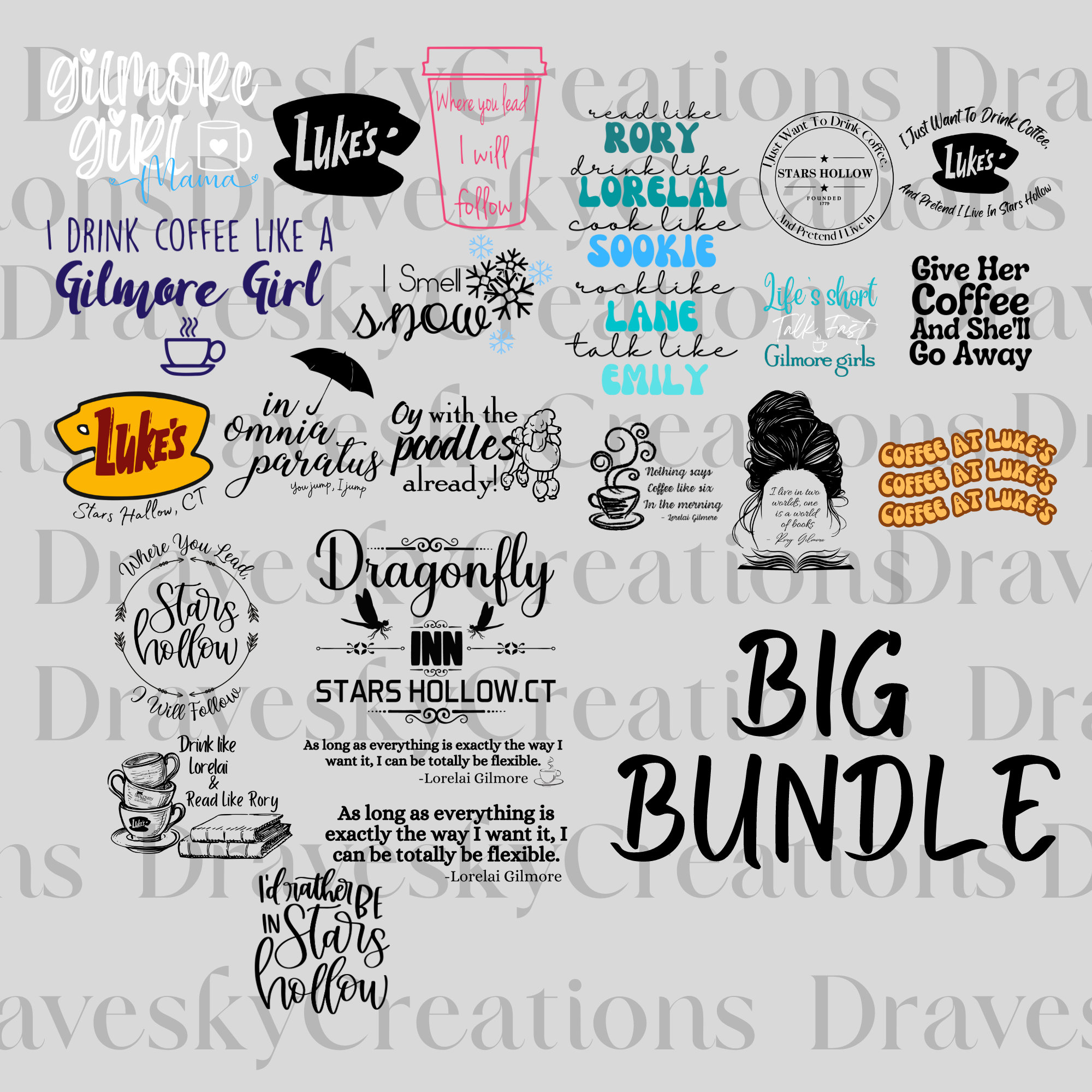Gilmore Girl Svg Bundle, Gilmore Girl Png Bundle, Gilmore Girl Svg ...