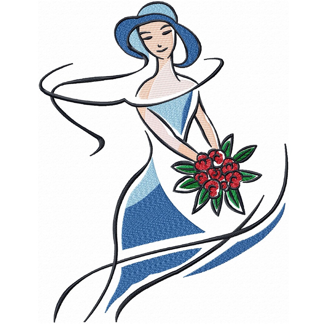 Woman Embroidery Design Lady Embroidery Design Embroidery - Etsy UK