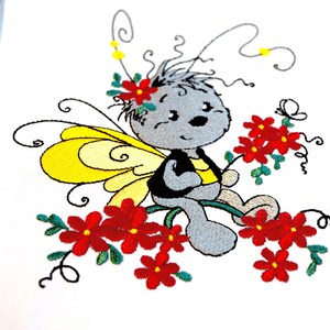 Little Bee Embroidery Design Machine Embroidery of Bee Surrounded by ...