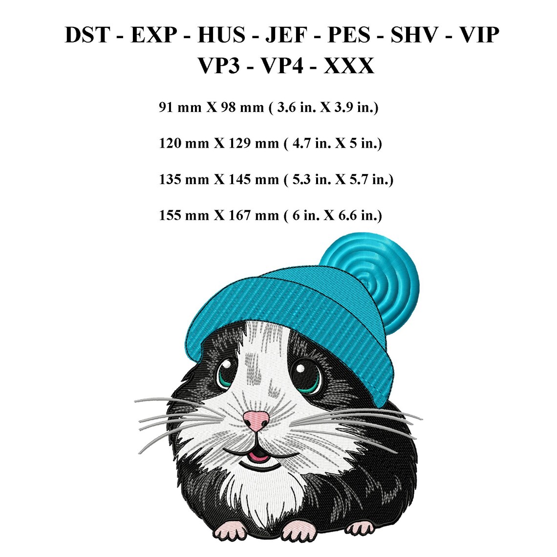 Hamster Embroidery Design Machine Embroidery of a Cute Baby Animal With ...