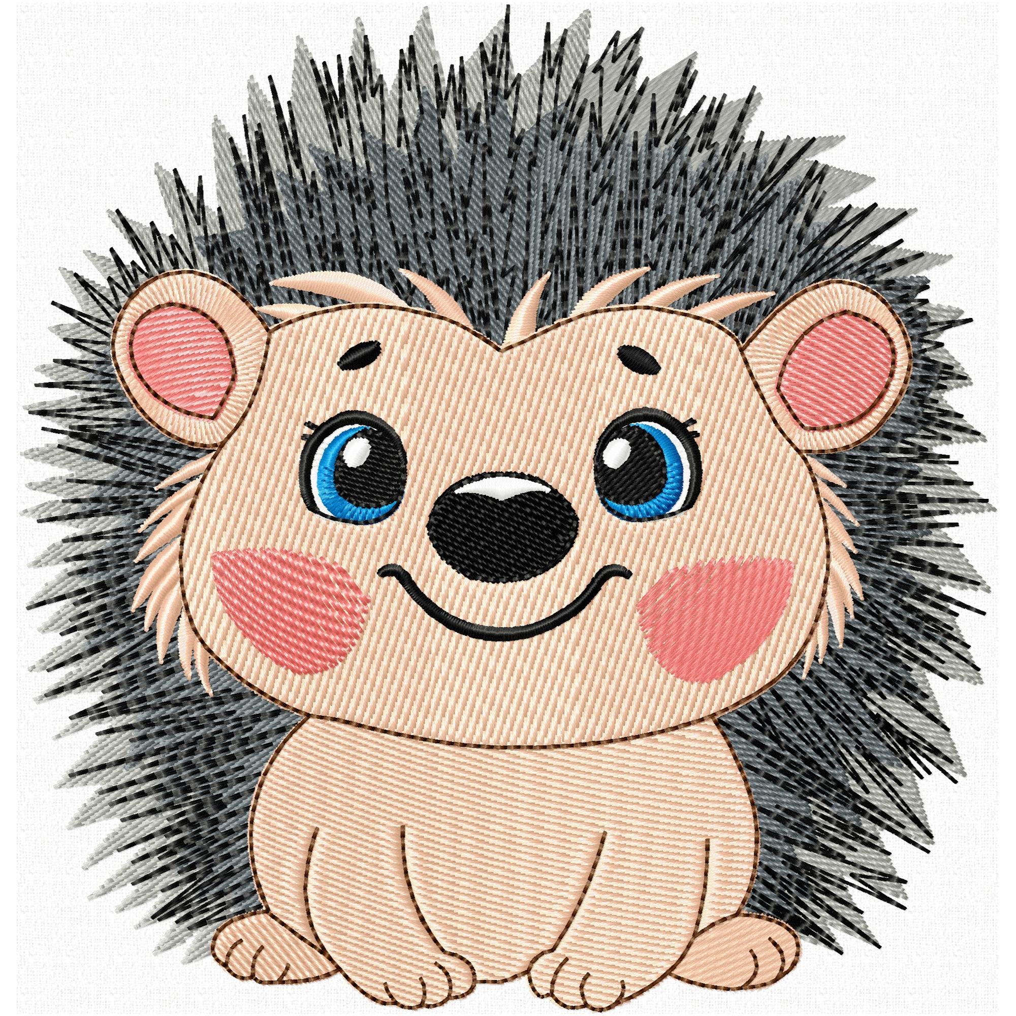 Adorable Hedgehog Machine Embroidery Design Cute Animal - Etsy