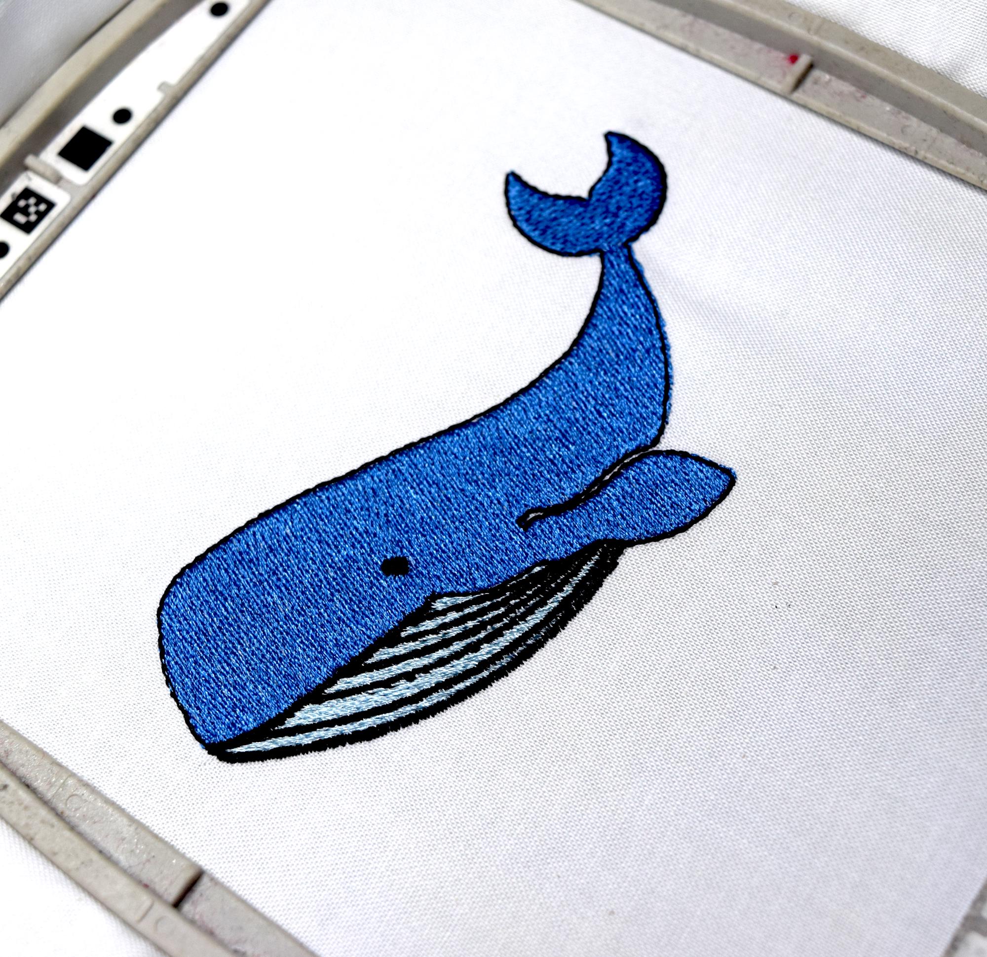 Blue Whale Machine Embroidery Design of a Sea Mammal, Animal Embroidery ...