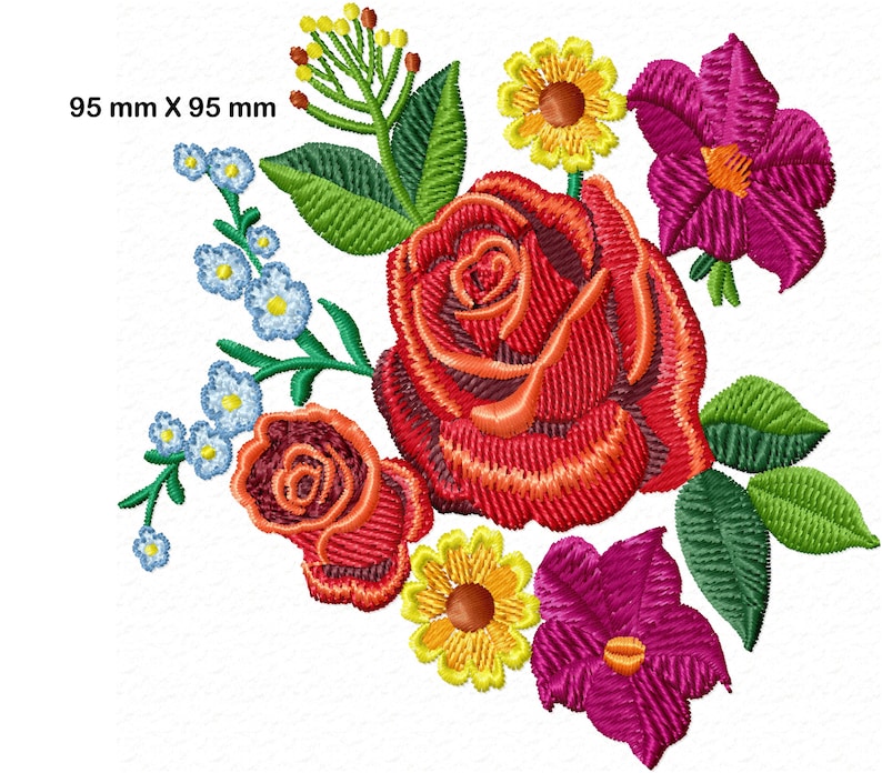 Flower Embroidery Machine Embroidery Design, Floral Embroidery File ...