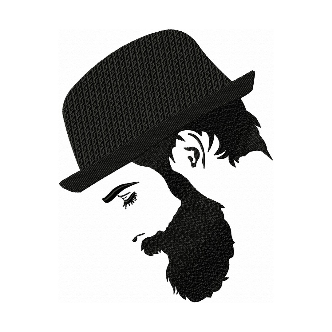 Man Face With Beard and Hat Machine Embroidery Design, Fashion ...