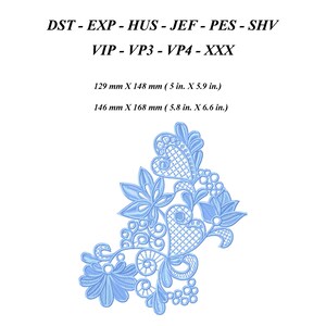 FSL Floral Lace Embroidery Design Machine Embroidery of a Lace Border ...