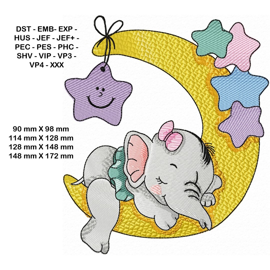 Cute Baby Elephant Animal Embroidery Design Machine Embroidery Designs ...