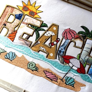 Summer Machine Embroidery Designs Beach Applique Embroidery With Sun ...