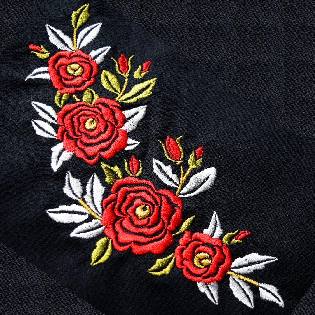 Floral Roses Machine Embroidery Design Branches of Roses, Floral ...