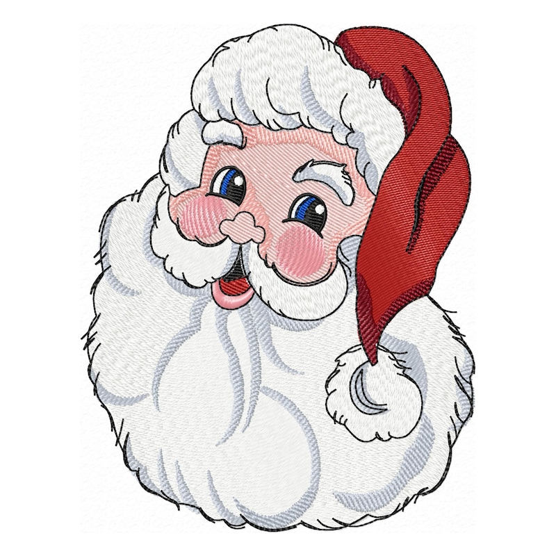 Santa Face Embroidery Design - Etsy